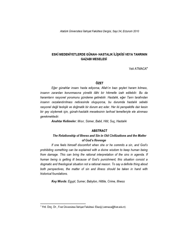 Esk - Meden - Yetlerde G - Nah - Hastalik - L - K - S - Veya Tanrinin Gazabi Meseles - ( | PDF