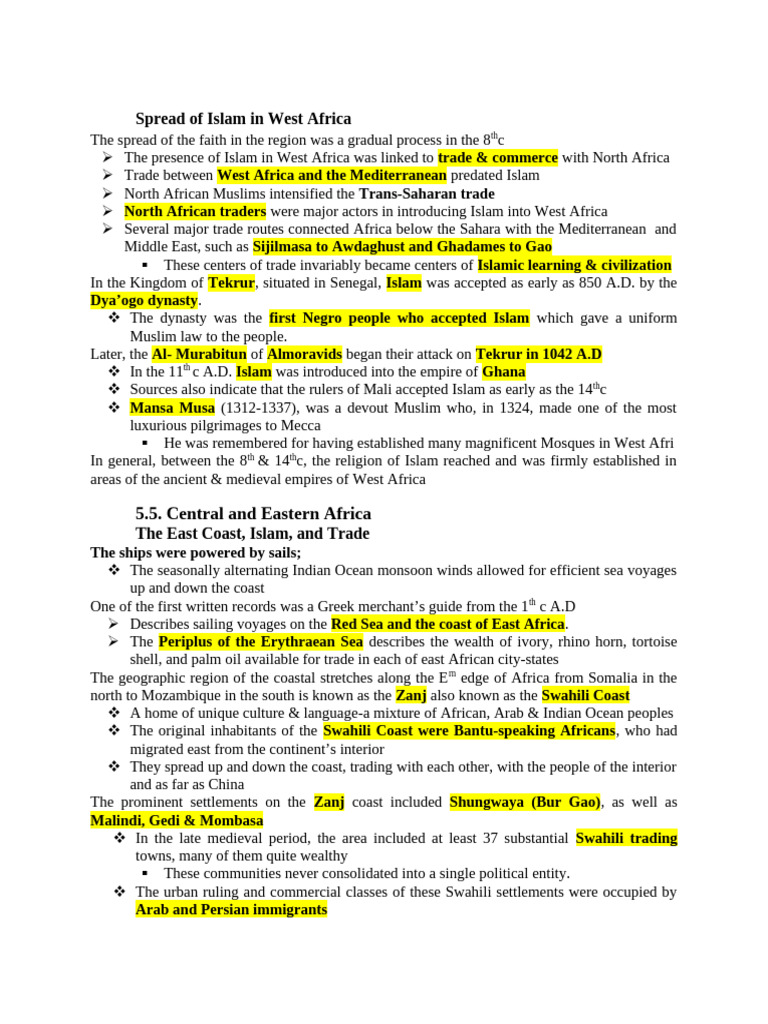 Islam's Influence in West Africa | PDF | Africa