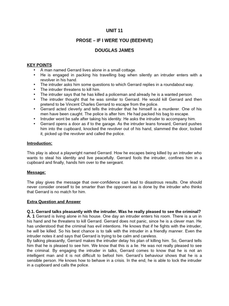 G 9 - If I Were You - Class Work | PDF