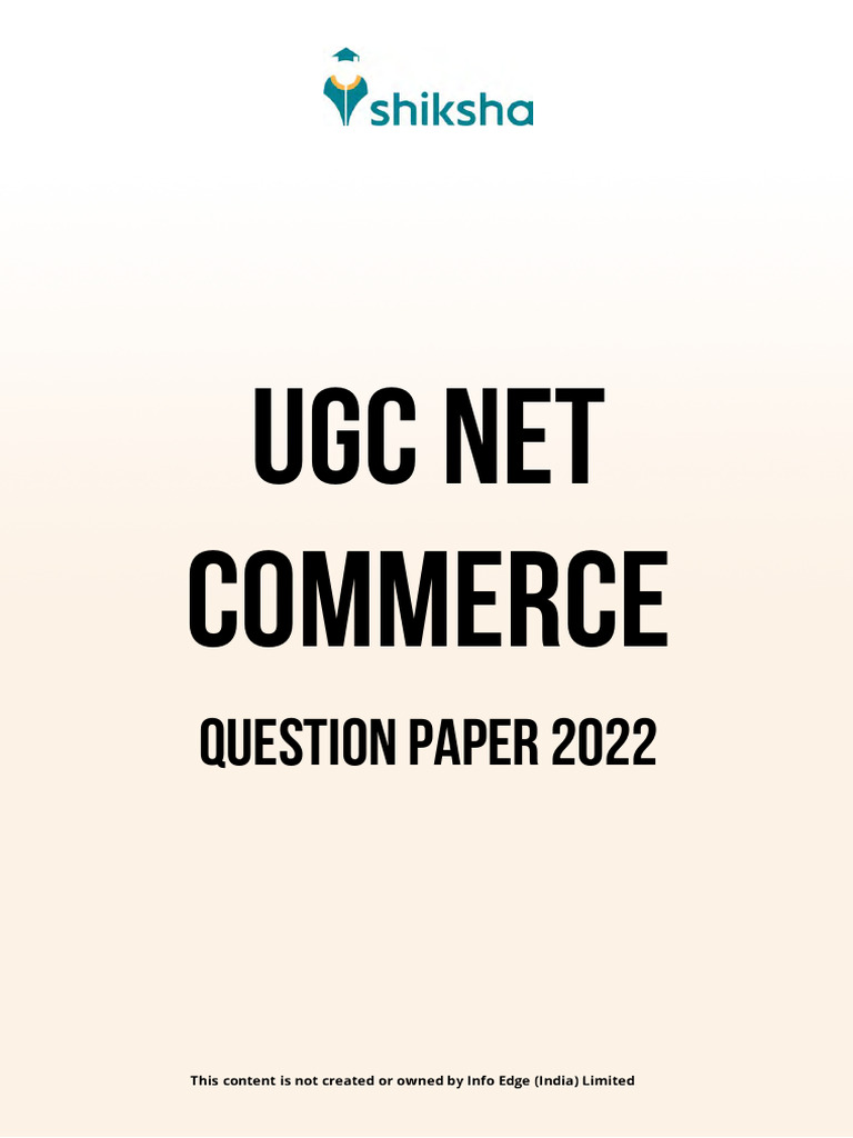 Ugc Net: Commerce | PDF