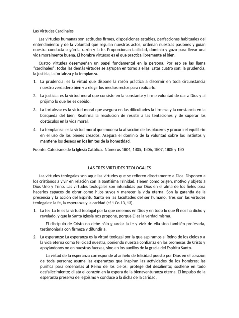 Las Virtudes Cardinales | PDF | Virtud | Fe