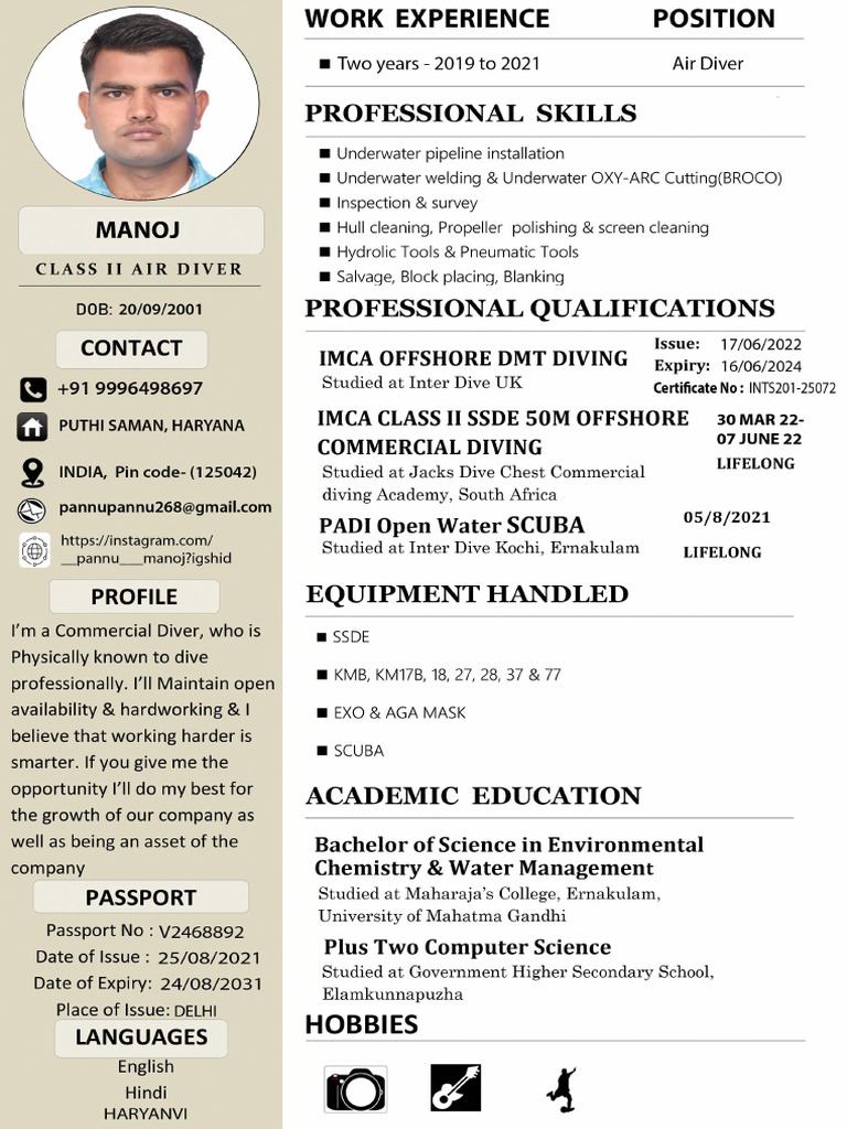 Manoj Old Cv | PDF