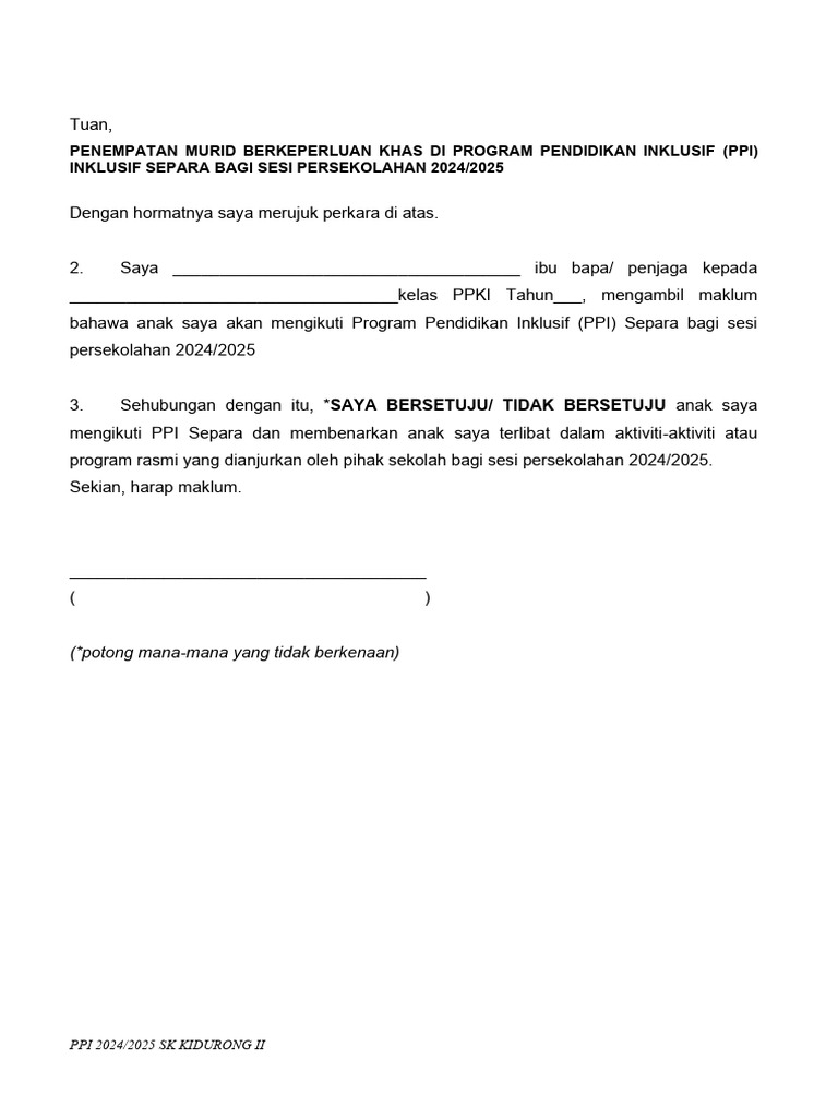 Surat Persetujuan Ppi 2024 | PDF