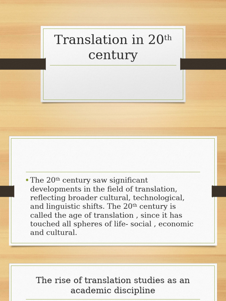 Translation in 20th Century | PDF | Translations | Linguistics