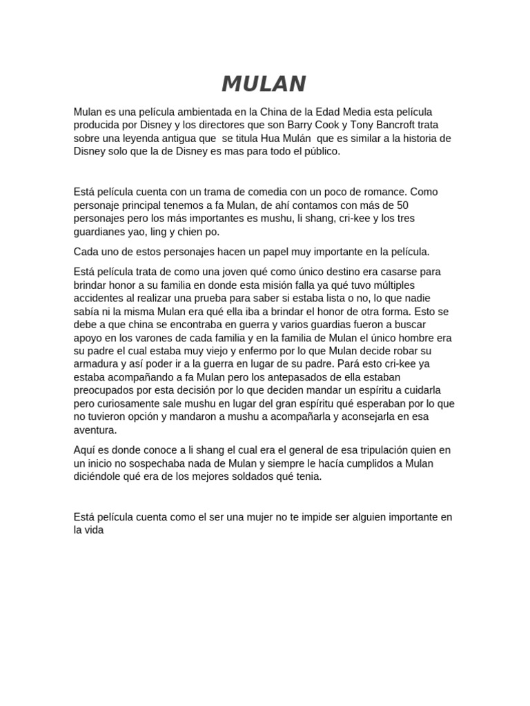 Mulan | PDF
