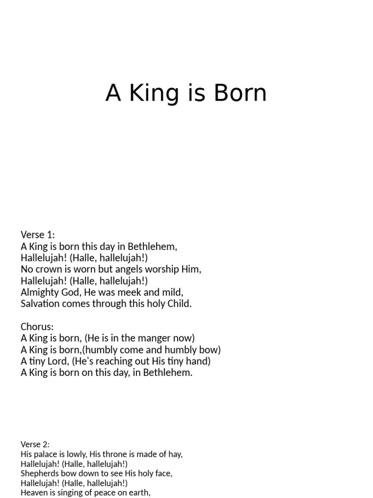 A King is Born in Bethlehem | PDF