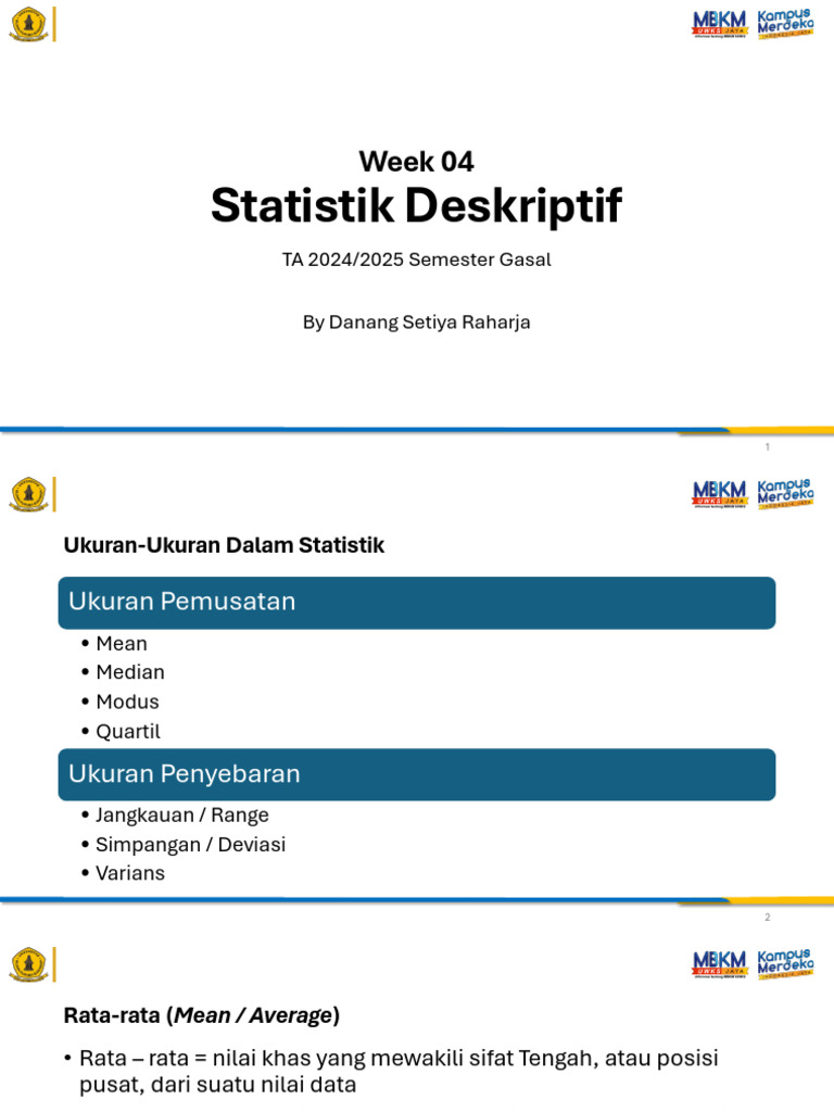 M04 - Ukuran Pemusatan Dan Penyebaran | PDF