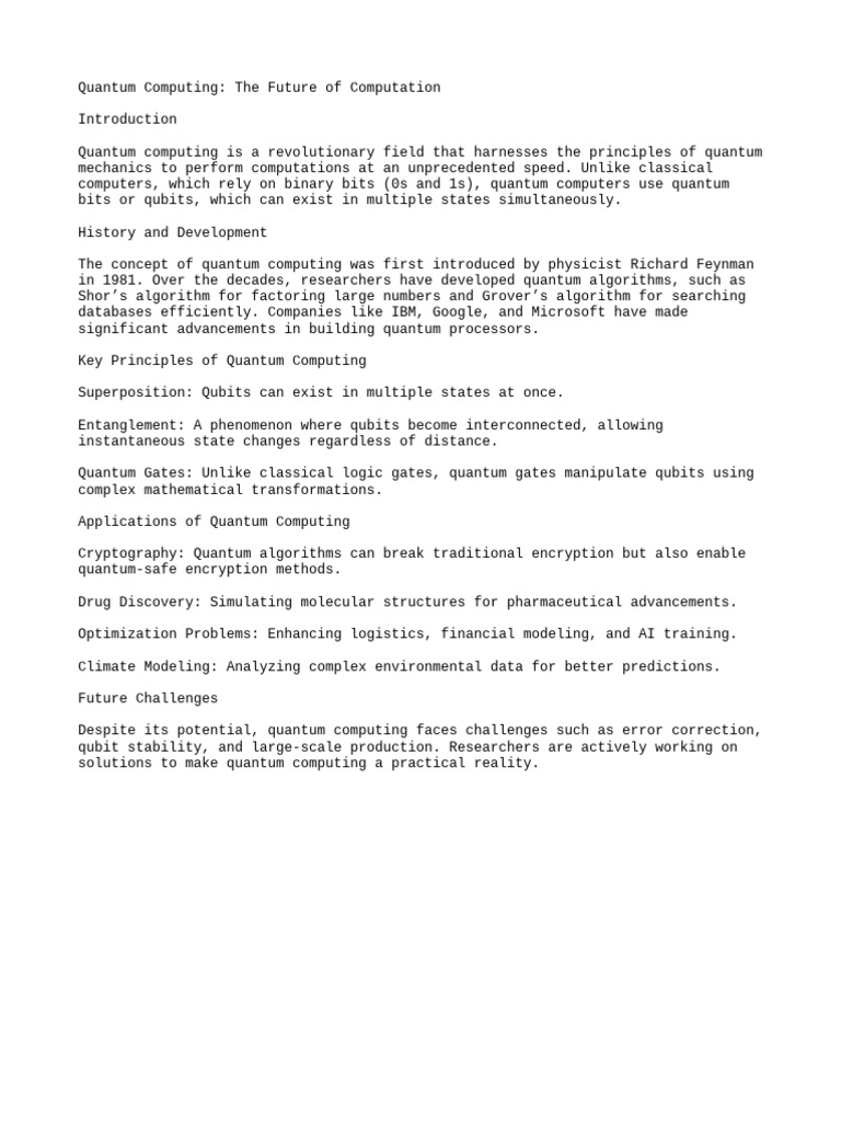 Quantum Computing: Principles and Applications | PDF