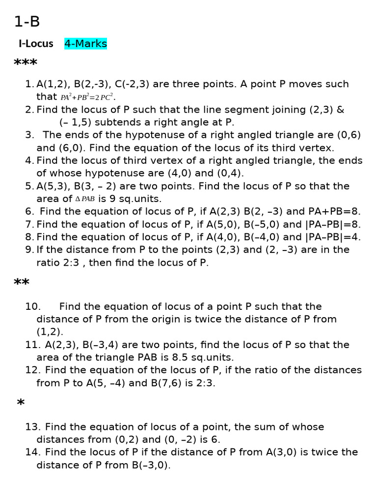 Locus of Circumcentre in Triangle | PDF | Line (Geometry) | Cartesian ...