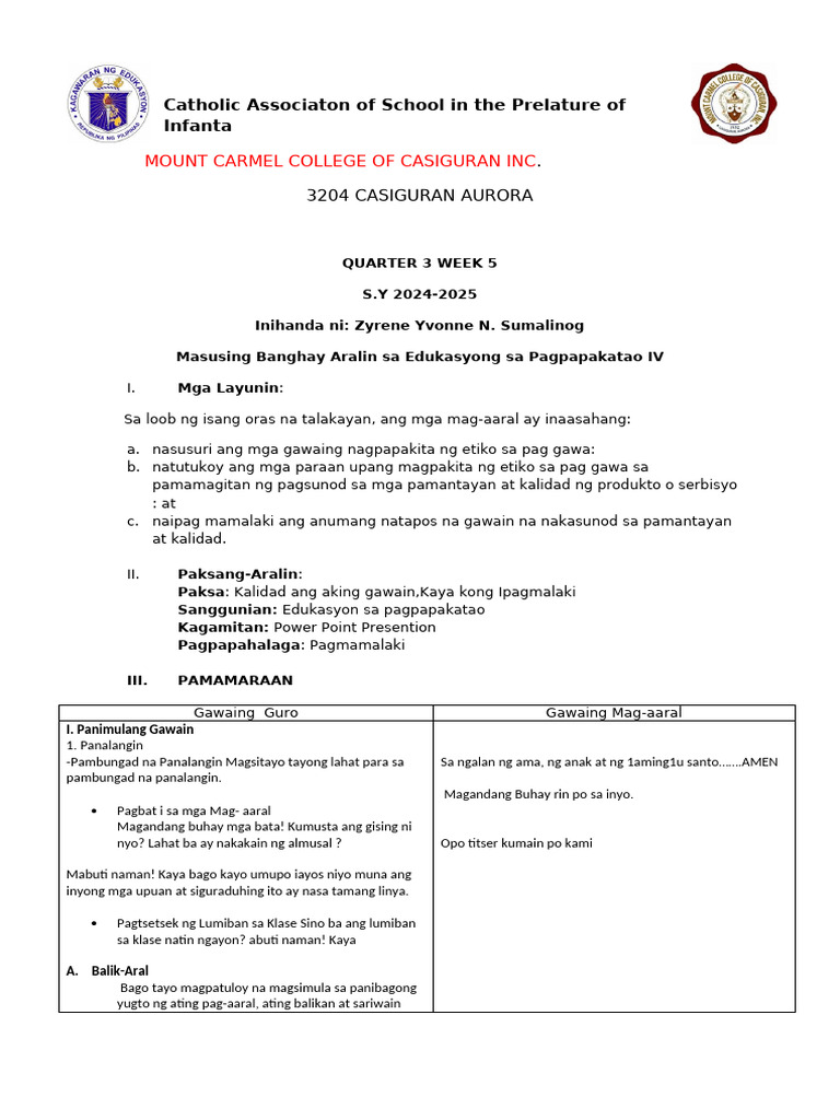 Zyrene Lesson Plan - 081010 | PDF