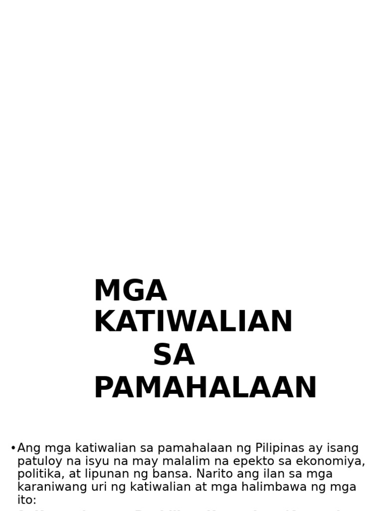 Mga Katiwalian | PDF