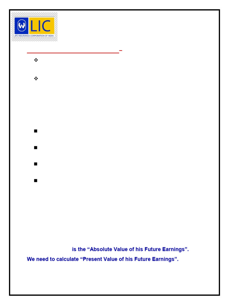 Human Life Value Calculation | PDF