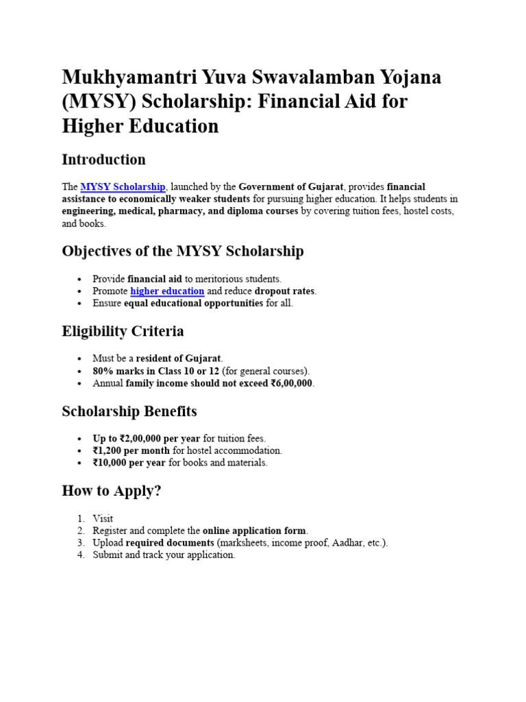 Mysy Scholarship | PDF