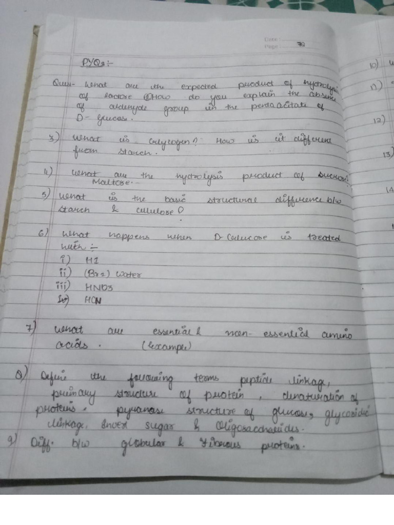 PYQs of BIOMOLECULES | PDF