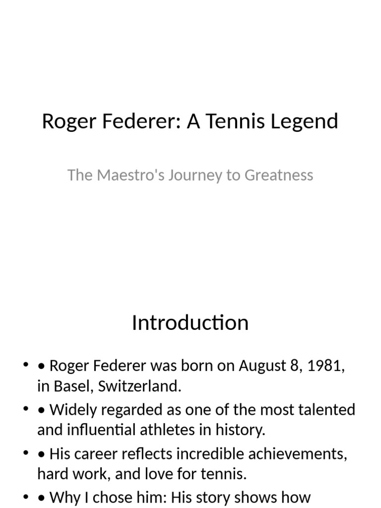 Roger Federer Presentation | PDF