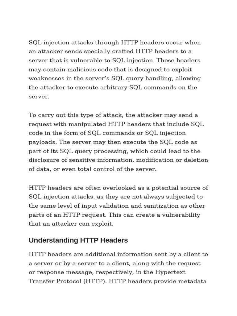 Understanding HTTP Headers | PDF | Sql | Security Engineering