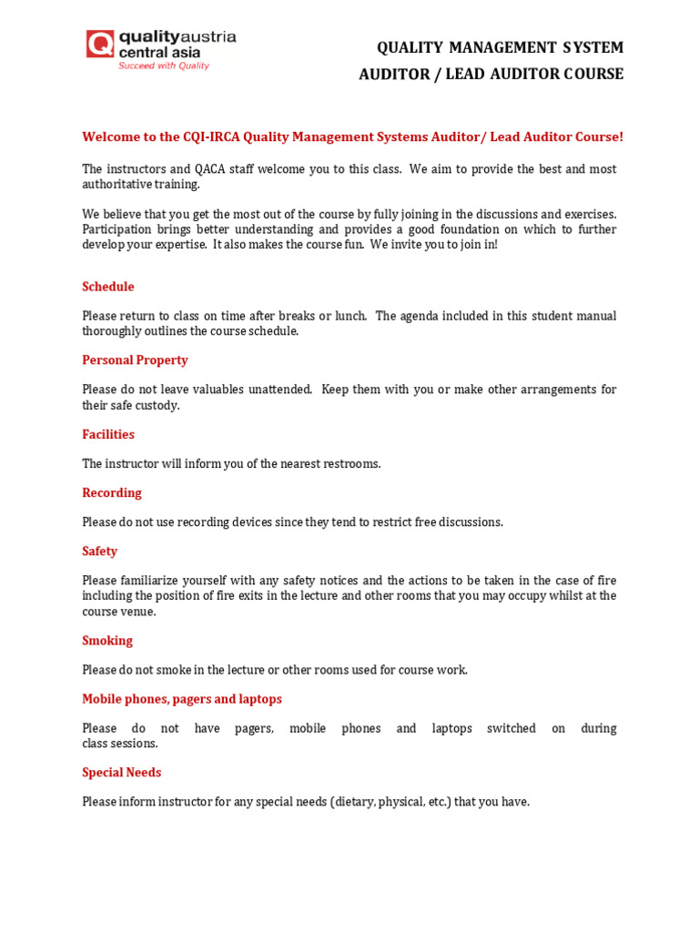 01_Session Plan | PDF | Audit | Quality Management