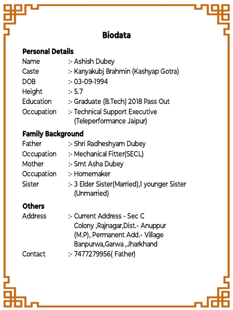 Biodata_9 | PDF
