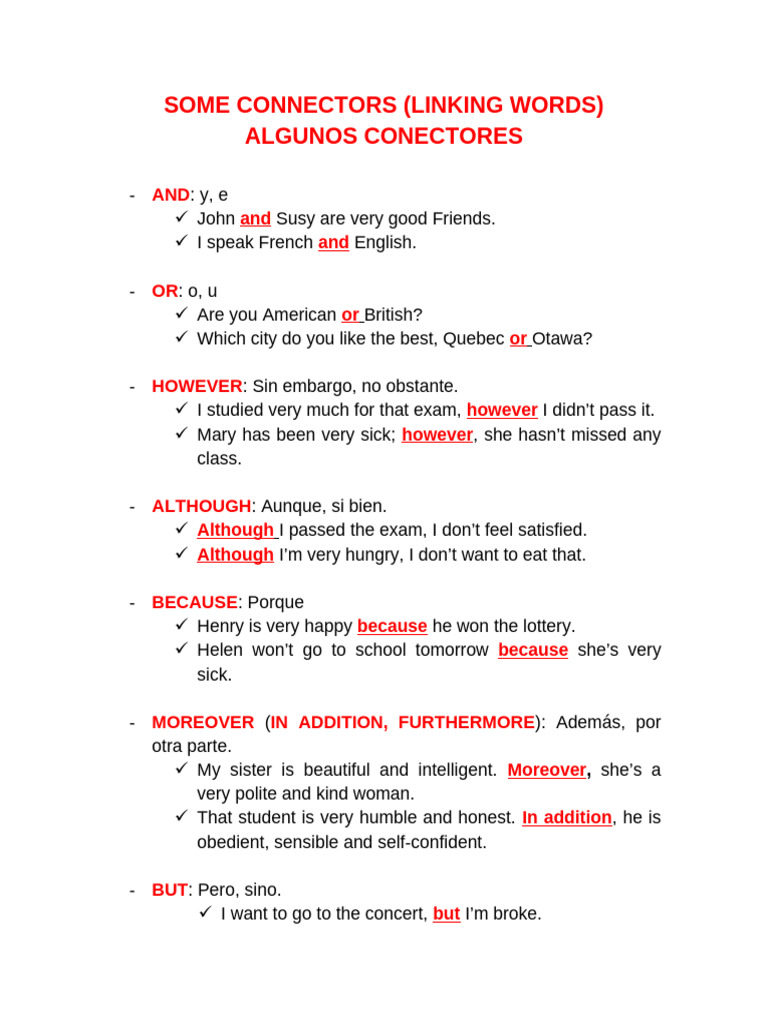 SOME CONNECTORS | PDF