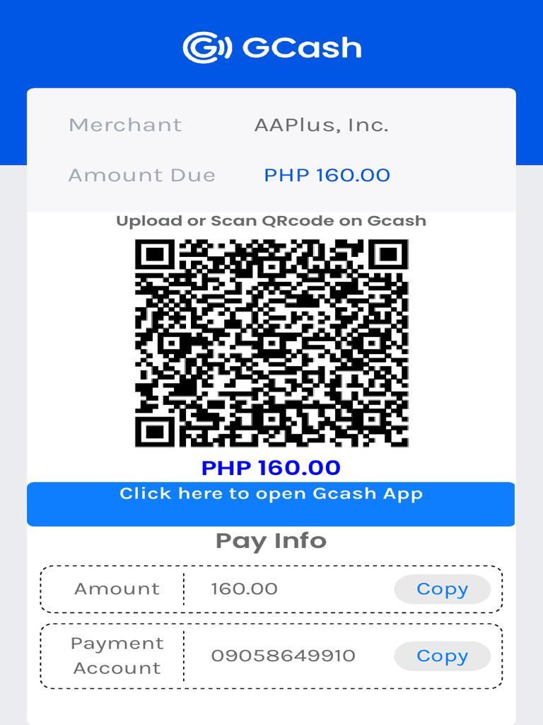 GCash Payment Receipt for AAPlus, Inc. | PDF