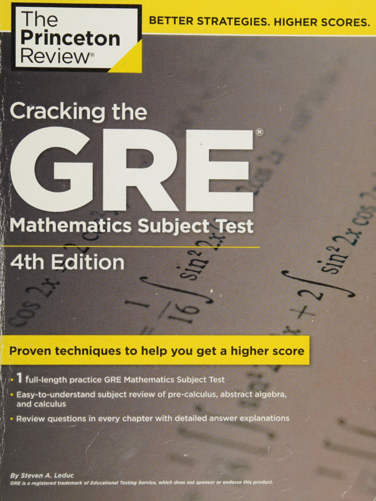 Cracking The GRE Mathematics Subject Test, 4th Ed | PDF | Function ...