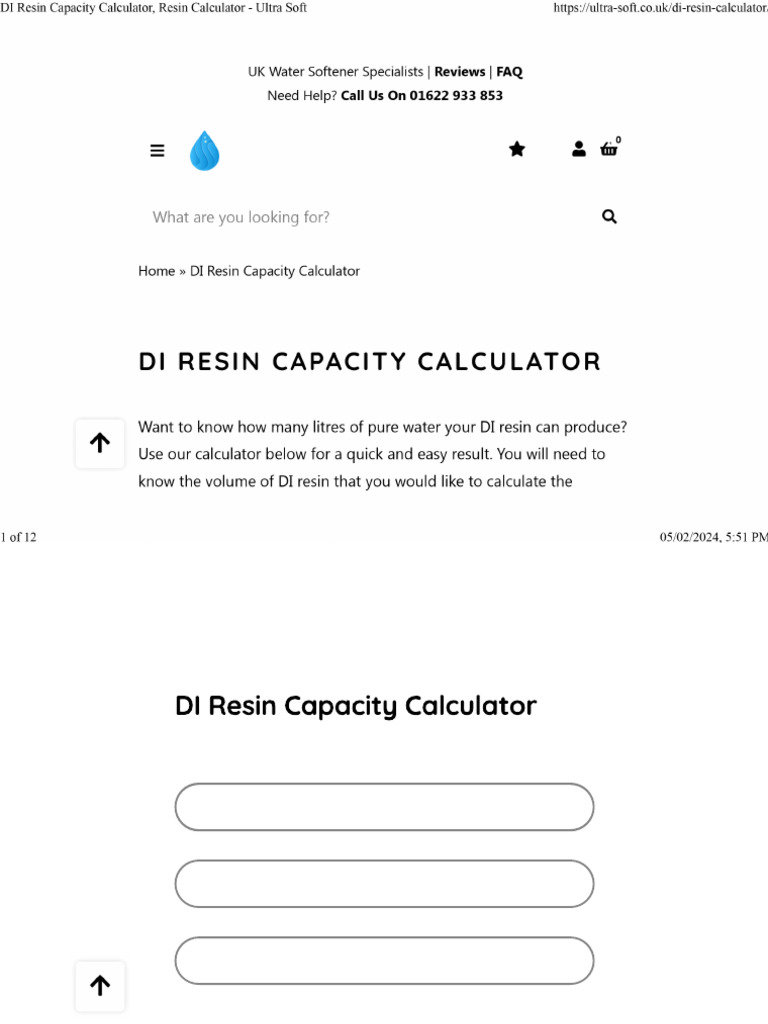 DI Resin Capacity Calculation Guide | PDF | Ion | Purified Water