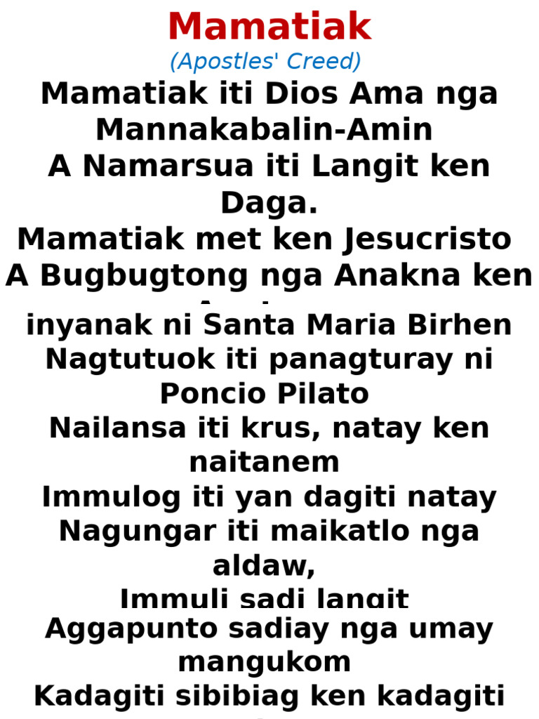 Ilokano Prayers | PDF