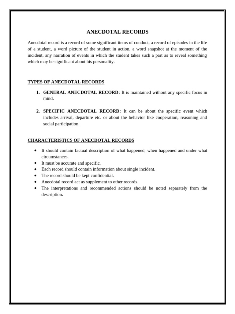 Intro Anecdotal | PDF