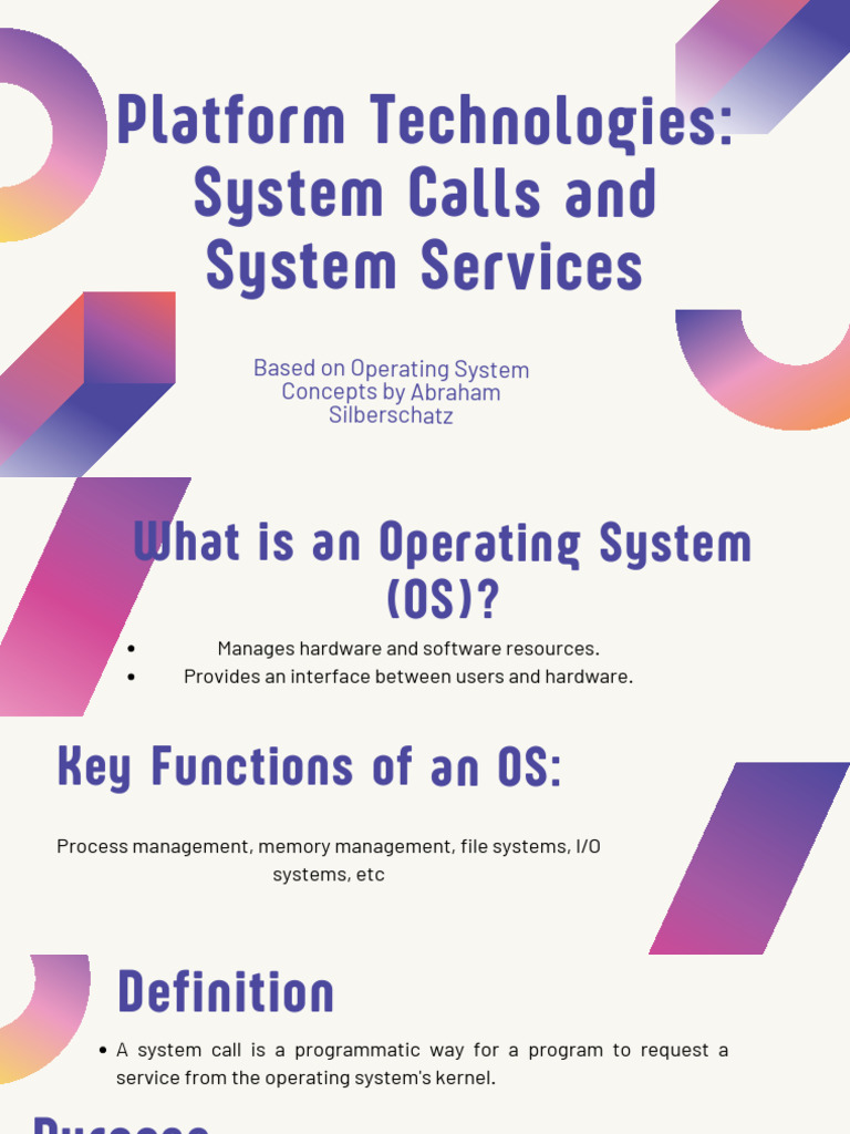 Platform Technologies: System Calls and System Services: Based On Operating System Concepts by ...