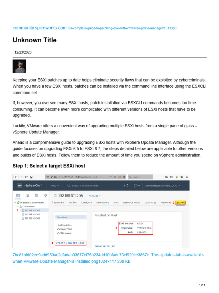 Upgrade ESXi with vSphere Update Manager | PDF | Computing | System ...