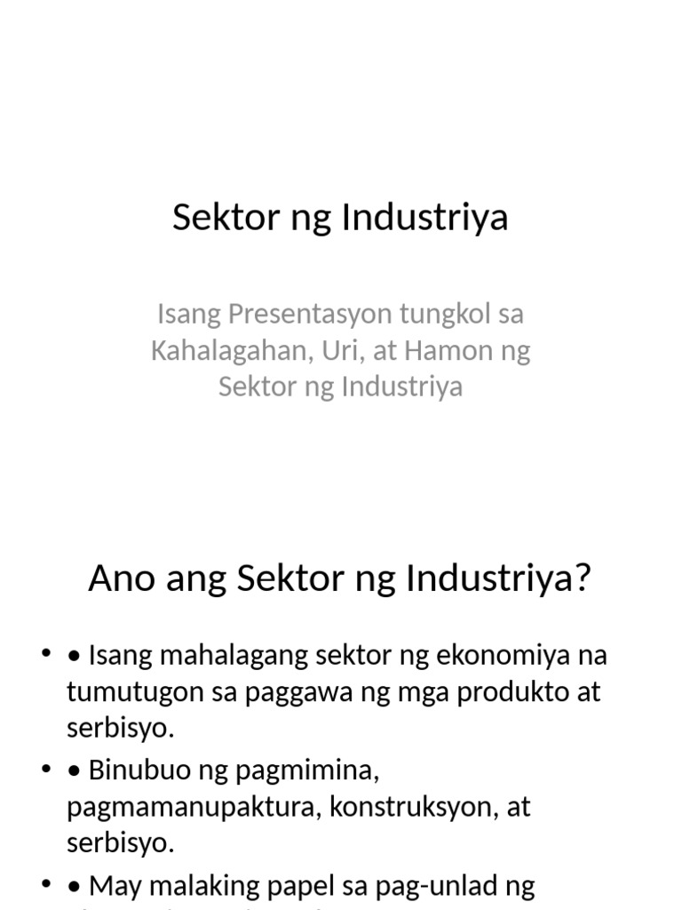 Sektor NG Industriya | PDF