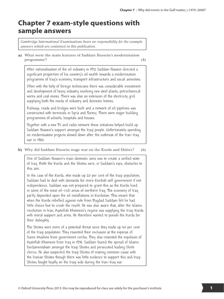 Gulf Events Impact, 1970-2000 Analysis | PDF | Saddam Hussein ...