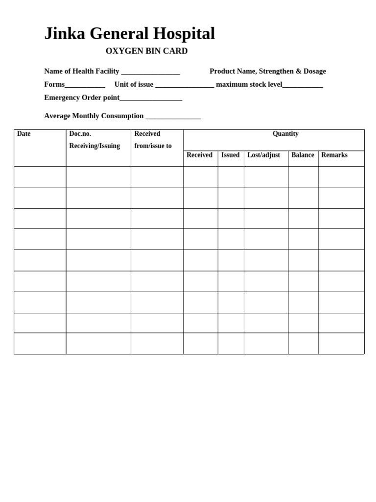 Oxygen Inventory Log Sheet | PDF