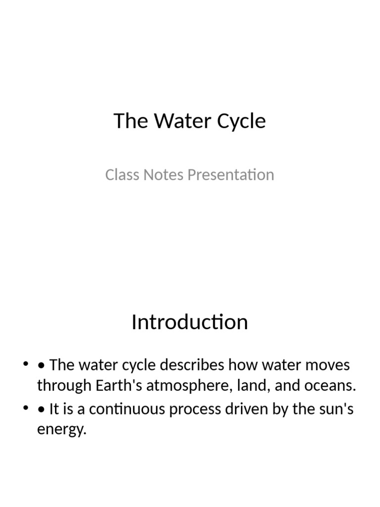 The Water Cycle Presentation | PDF