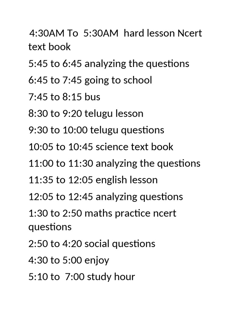 Nirlep Board Time Table | PDF