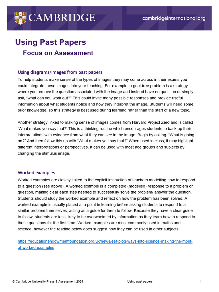 16 7115 FOA2 Using Past Papers | PDF | Question | Learning