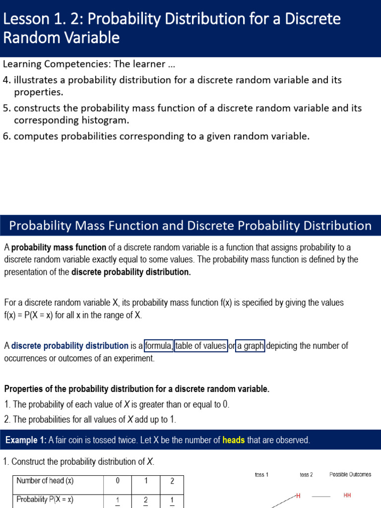 Lesson-1.2-Probability-Distribution | PDF | Probability Distribution | Random Variable