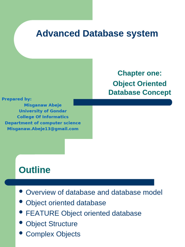 Chapter 1 Odbms Concepts | PDF | Databases | Object Oriented Programming