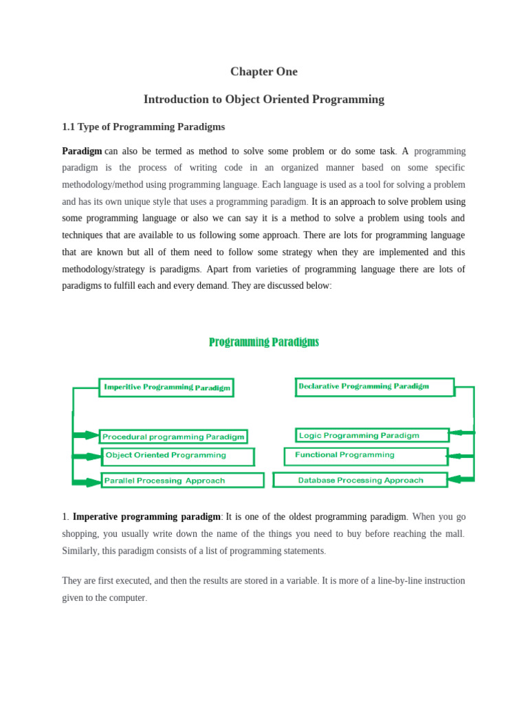 Chapter One 1.1 Type of Paradigm | PDF | Programming Paradigms | Computer Programming