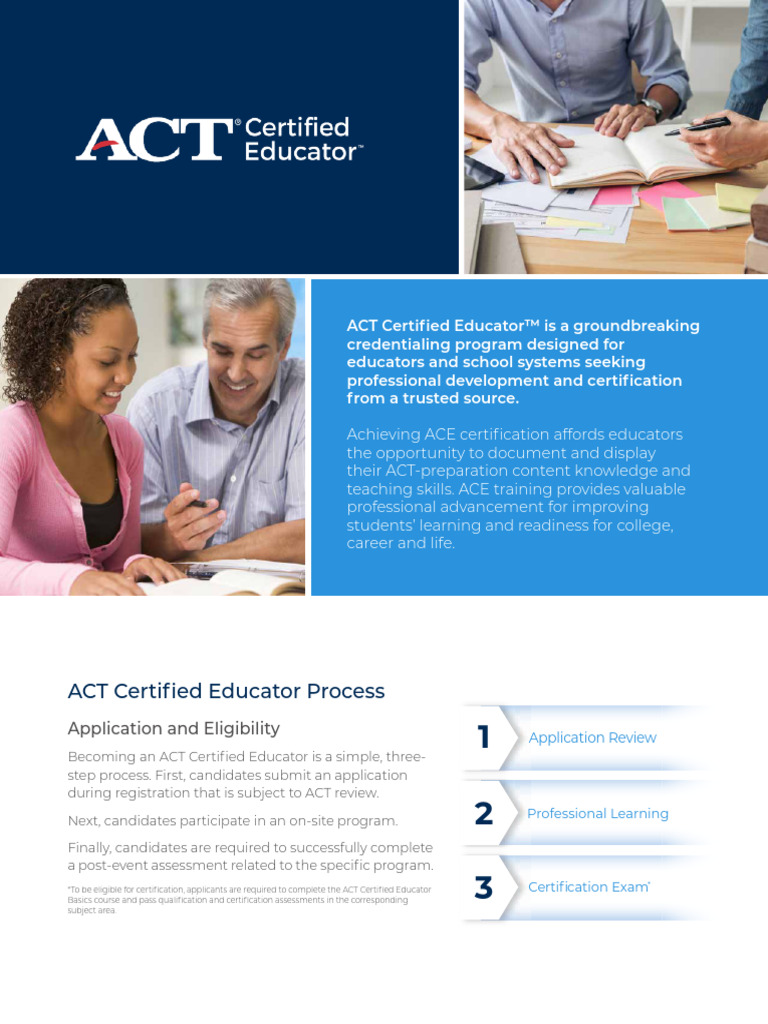 ACT Certified Educator Overview | PDF | Certification | Teachers