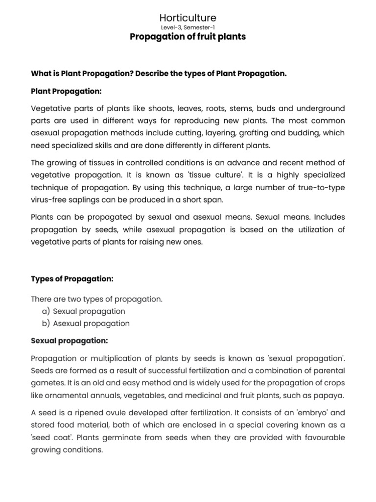 Plant Propagation | PDF | Seed | Plants
