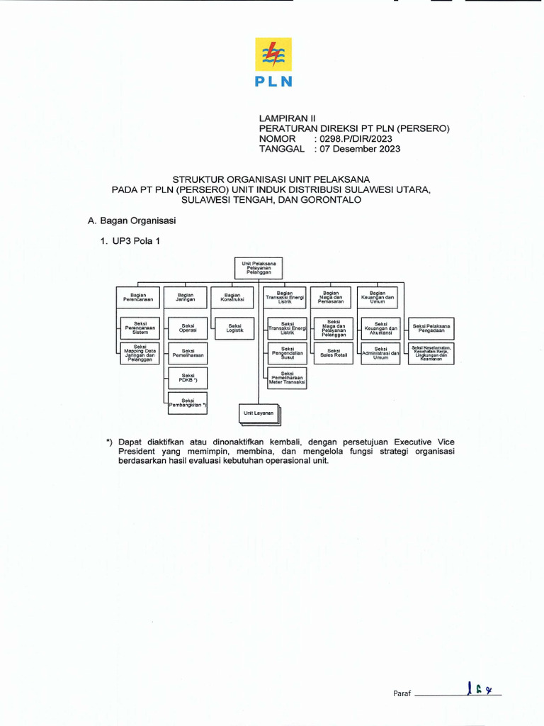 Struktur Organisasi PLN UP3 Palu | PDF