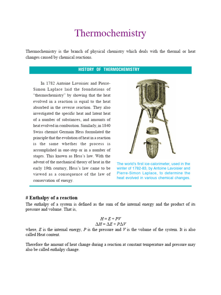 Thermochemistry and Enthalpy Basics | PDF | Calorie | Enthalpy