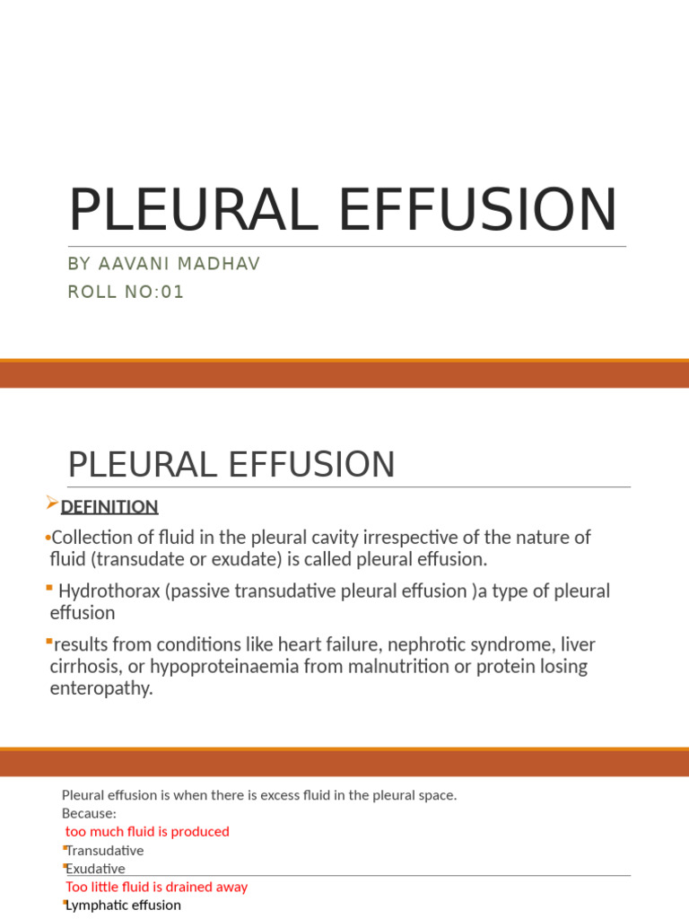 Pleural Effusion - Aavani Madhav | PDF | Thorax (Human Anatomy ...