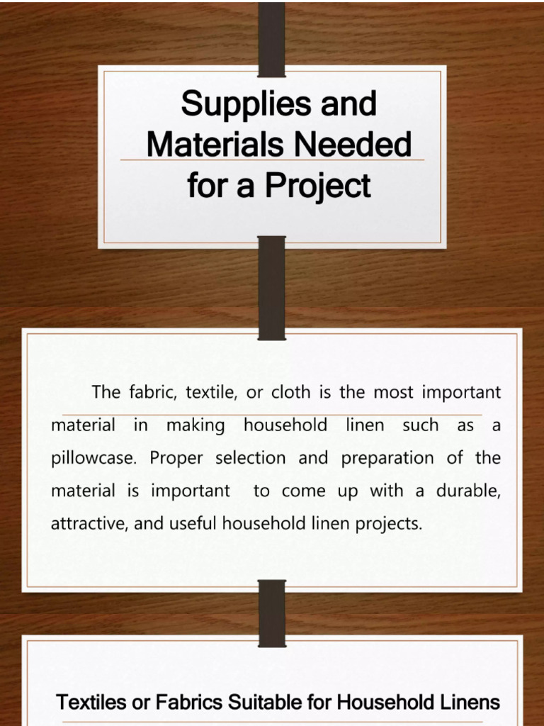Supplies and Materials Needed | PDF