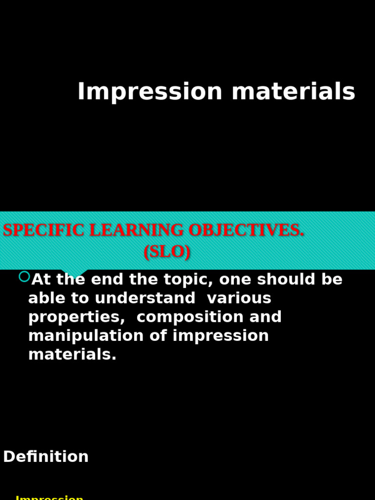 12.inelastic Impression Materials | PDF | Materials