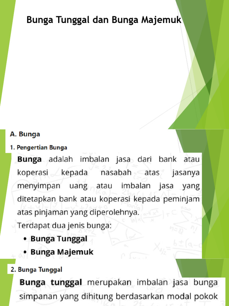 Bunga Tunggal Dan Bunga Majemuk XI.1 | PDF