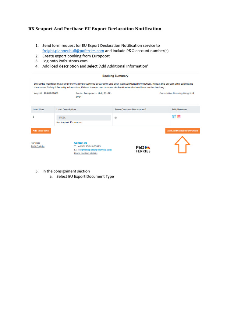EU Export Declaration Process Guide | PDF