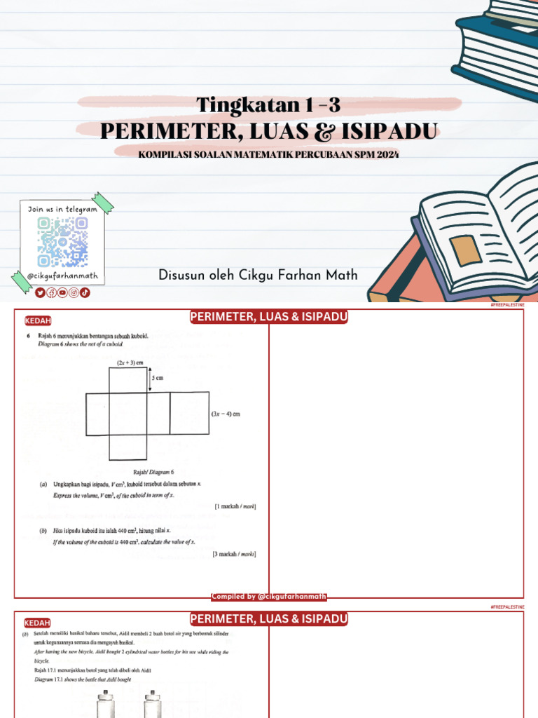 PERIMETER, LUAS & ISIPADU 2024 by @cikgufarhanmath | PDF
