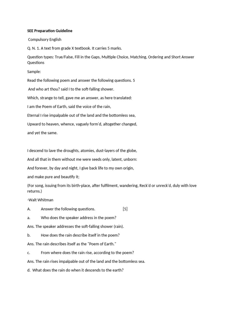 SEE Preparation Guideline | PDF | Marie Curie
